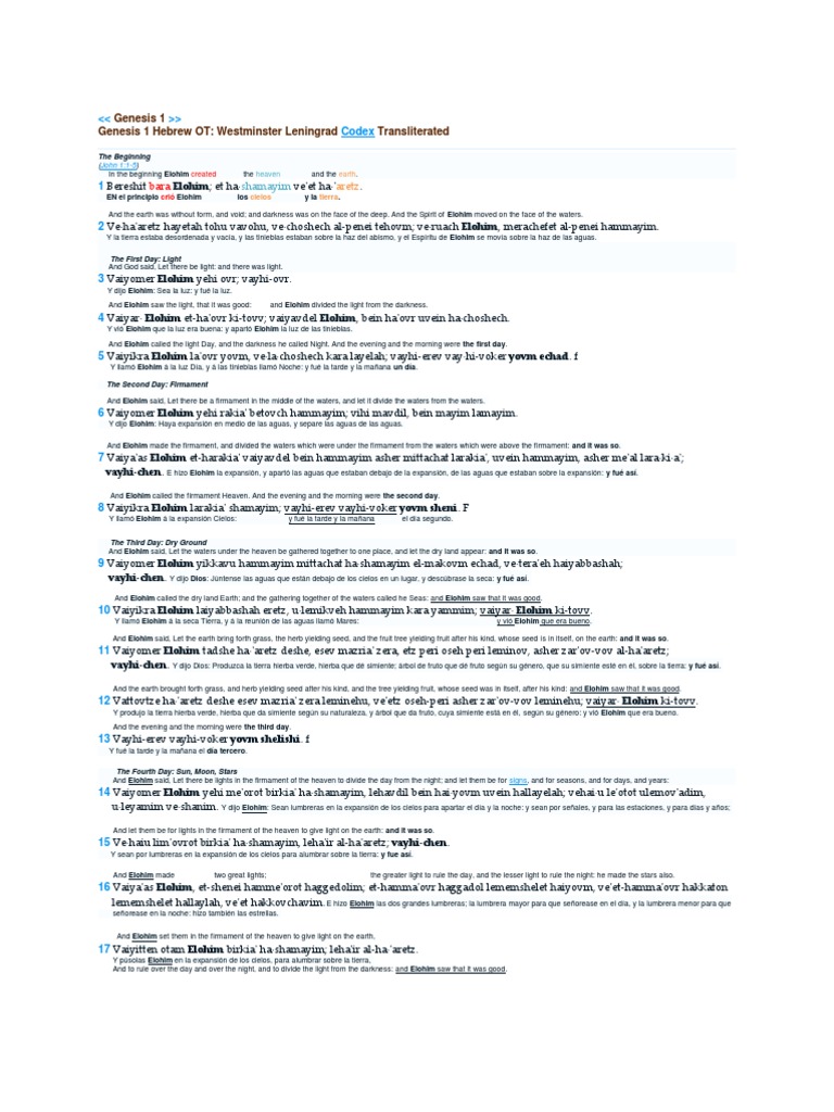 Bereshith | PDF | Teología | Palabras y frases de la Biblia hebrea