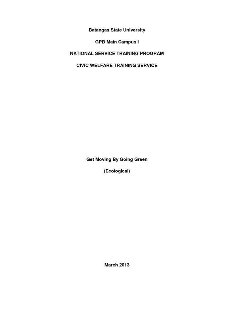 NSTP Community Service Narrative Report | PDF | Community | Waste