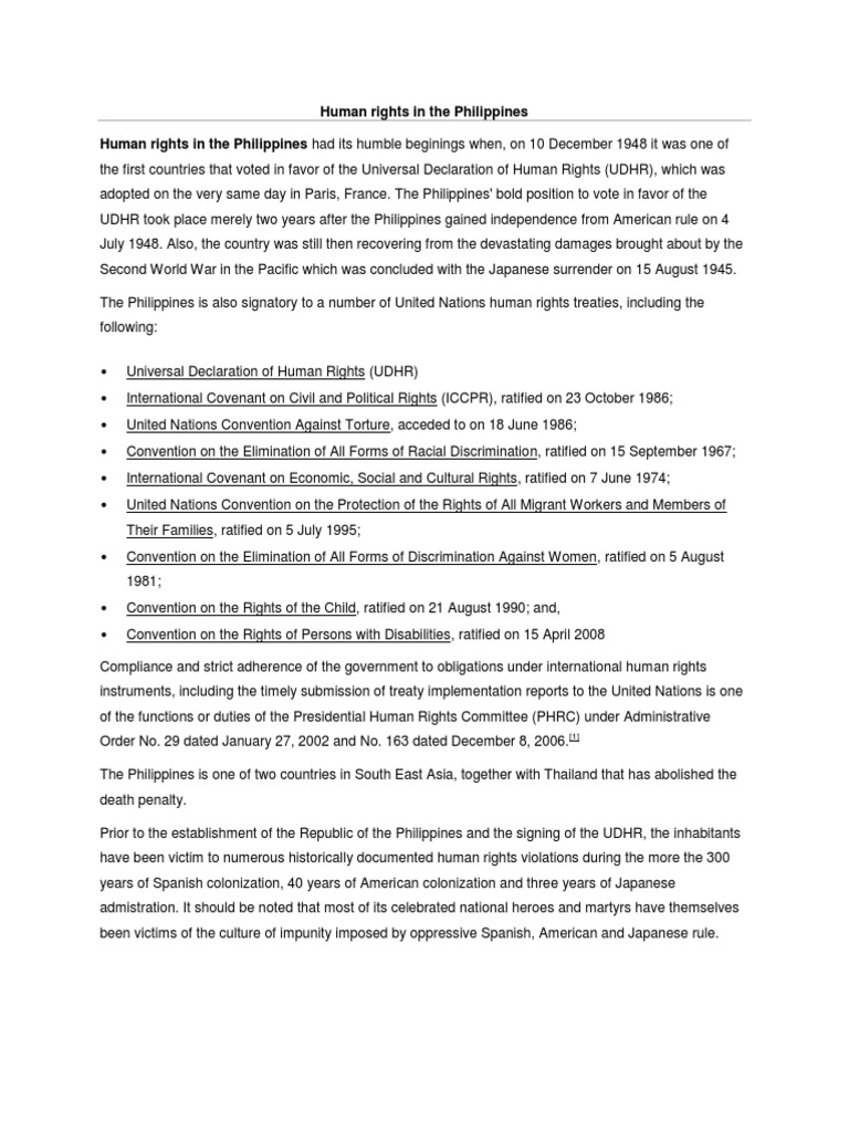 Human Rights in The Philippines HX | PDF | Defamation | Human Rights