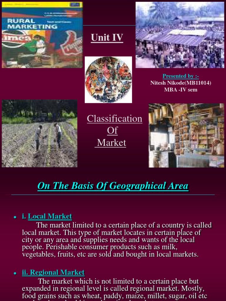 Classification of Market | PDF | Demand | Financial Markets