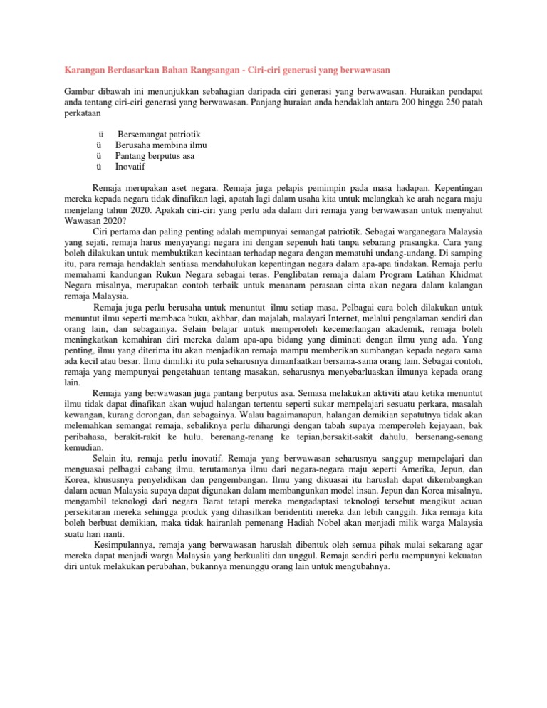 Karangan Berdasarkan Bahan Rangsangan | PDF
