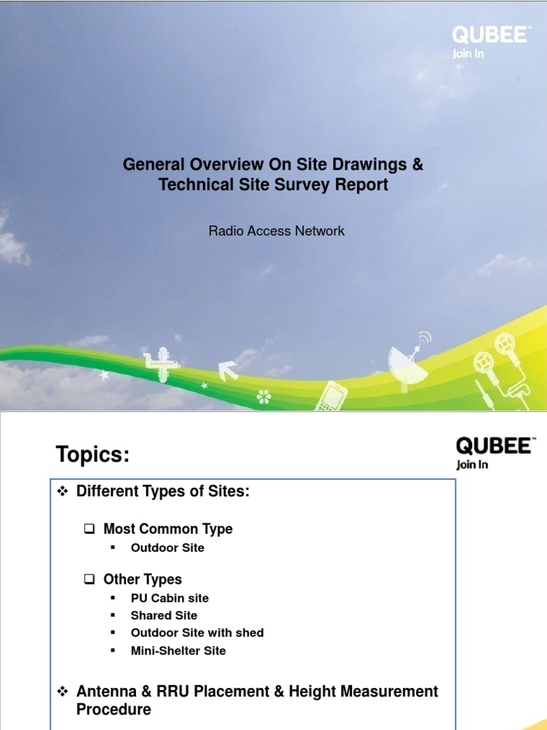 General Overview On Site Drawings & TSSR | PDF | Antenna (Radio) | Cable