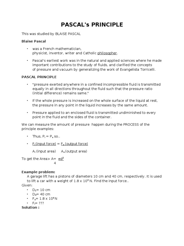 Pascal's Principle | PDF | Foreign Language Studies | Teaching Methods ...