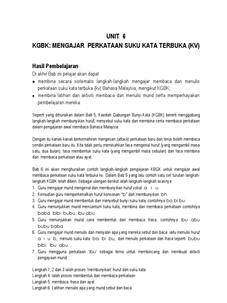 Unit 6 - KGBK KV | PDF