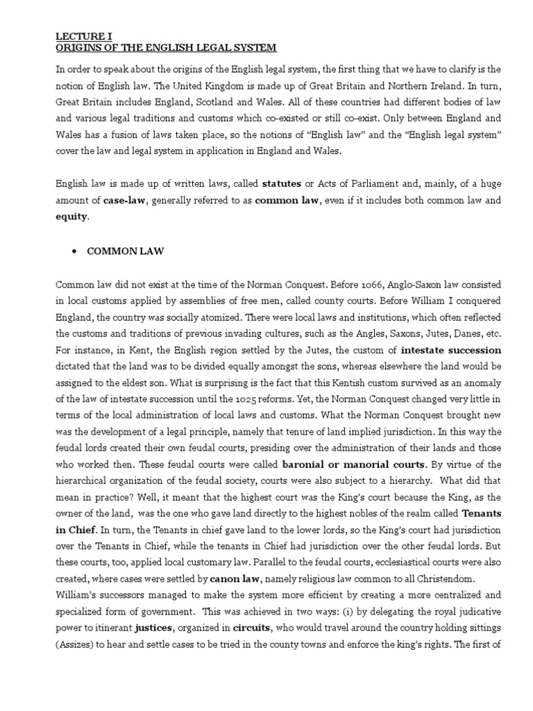 Origins of English Law | PDF | Precedent | Habeas Corpus
