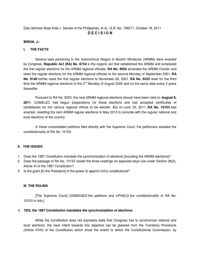 Datu Michael Abas Kida V | PDF | President Of The Philippines | World ...