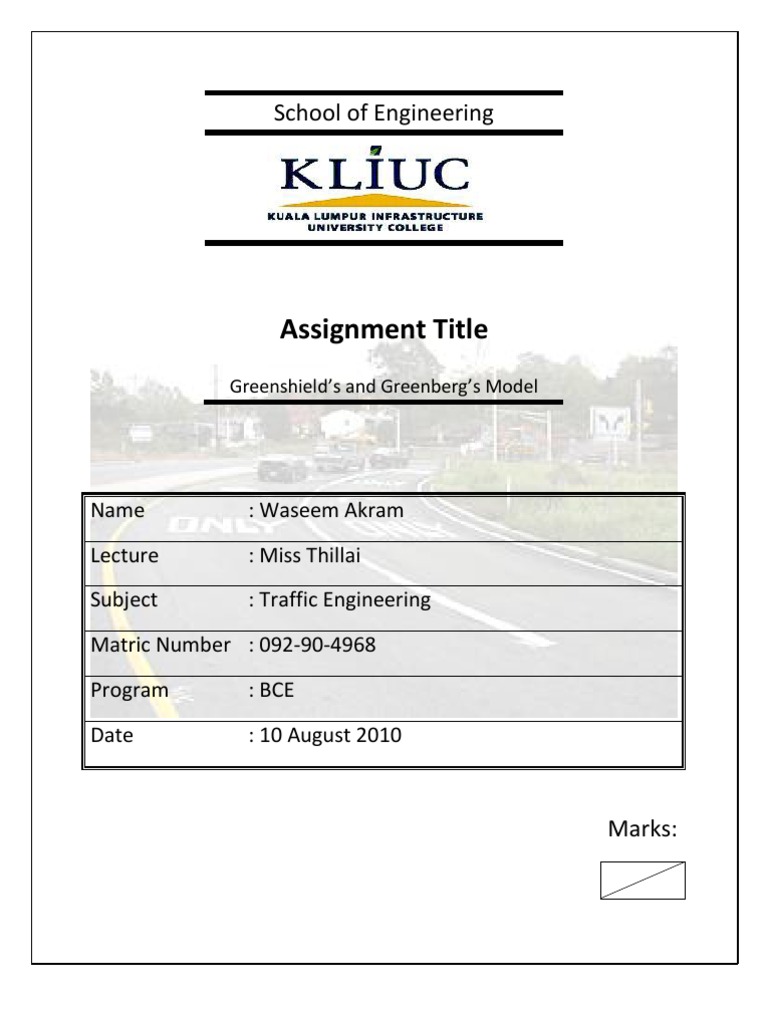 Greenshield's and Greenberg's Model | PDF | Traffic | Equations