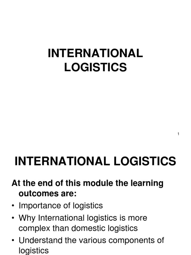 International Logistics | PDF | Logistics | Transport