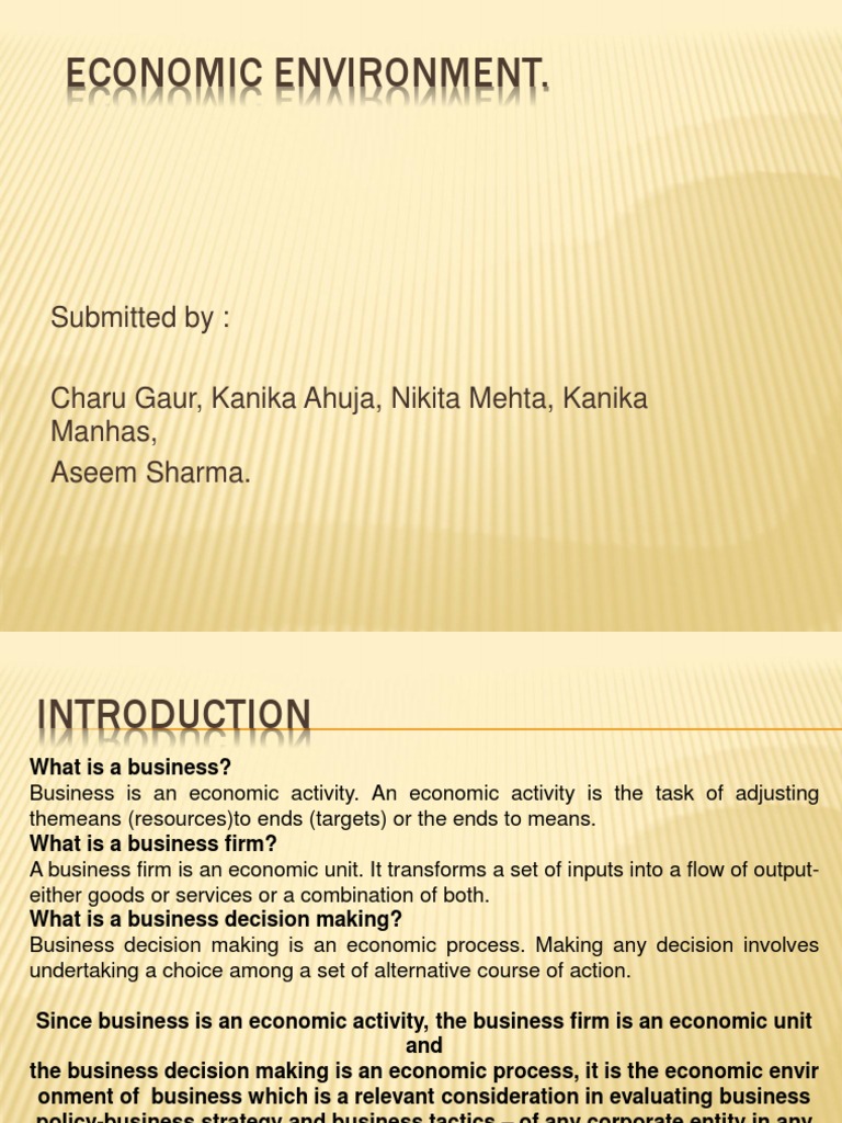 Economic Environment | PDF | Economic Policy | Economic System