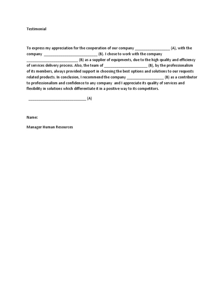 Recommendation Letter Template | PDF | Career & Growth | Finance ...