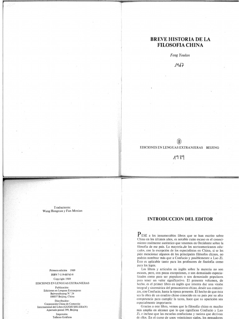 Feng Youlan Historia de La Filosofia China | PDF