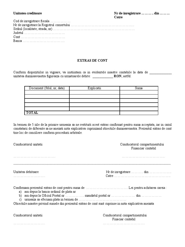 Extras de Cont Pentru CLIENTI | PDF