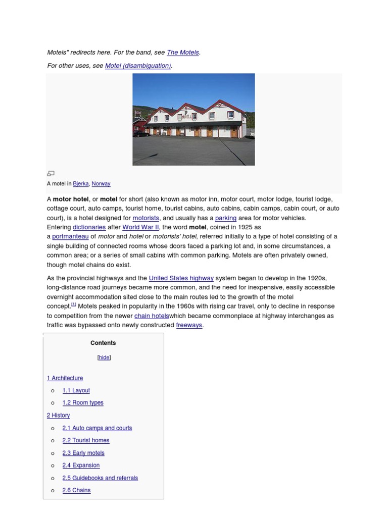 Motels | PDF | Motel | Hospitality Industry