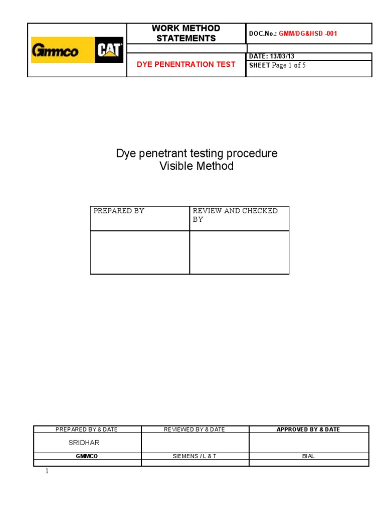 Methodology of DP Test | PDF | Industrial Processes | Applied And ...