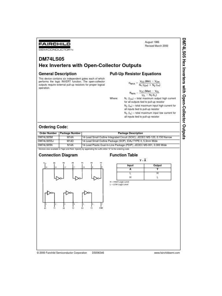 7405 HEX INVERTER WITH OPEN COLLECTOR | Electrical Circuits ...