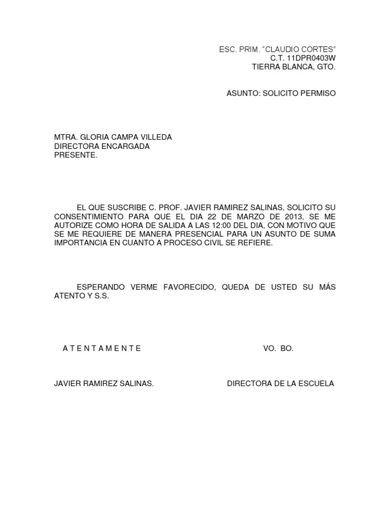 Permiso de Salir Temprano | PDF