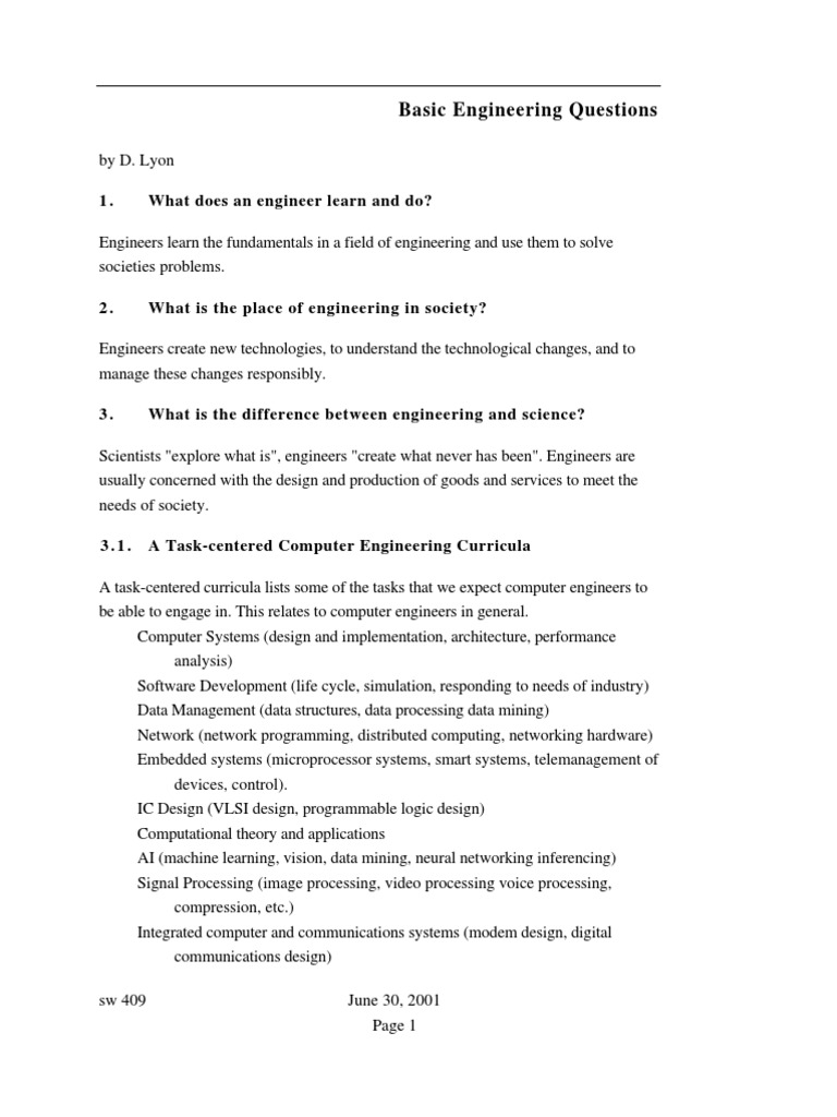 Engineering Questions | PDF