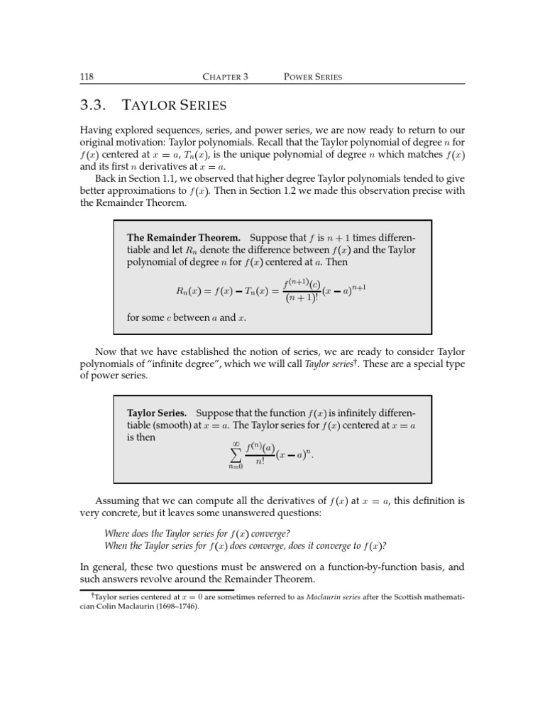 Taylor Series and Remainder Theorem | PDF | Trigonometric Functions | Sine