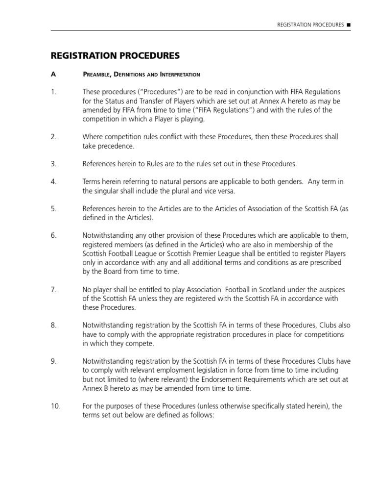 SFA HANDBOOK 201-280 Registration Procedures | PDF | Association ...