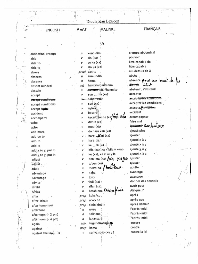 Maninka Dictionary 1 | PDF | La nature