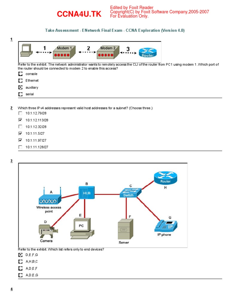 Ccna1-Final 2 v4.0 | PDF | Ip Address | Transmission Control Protocol