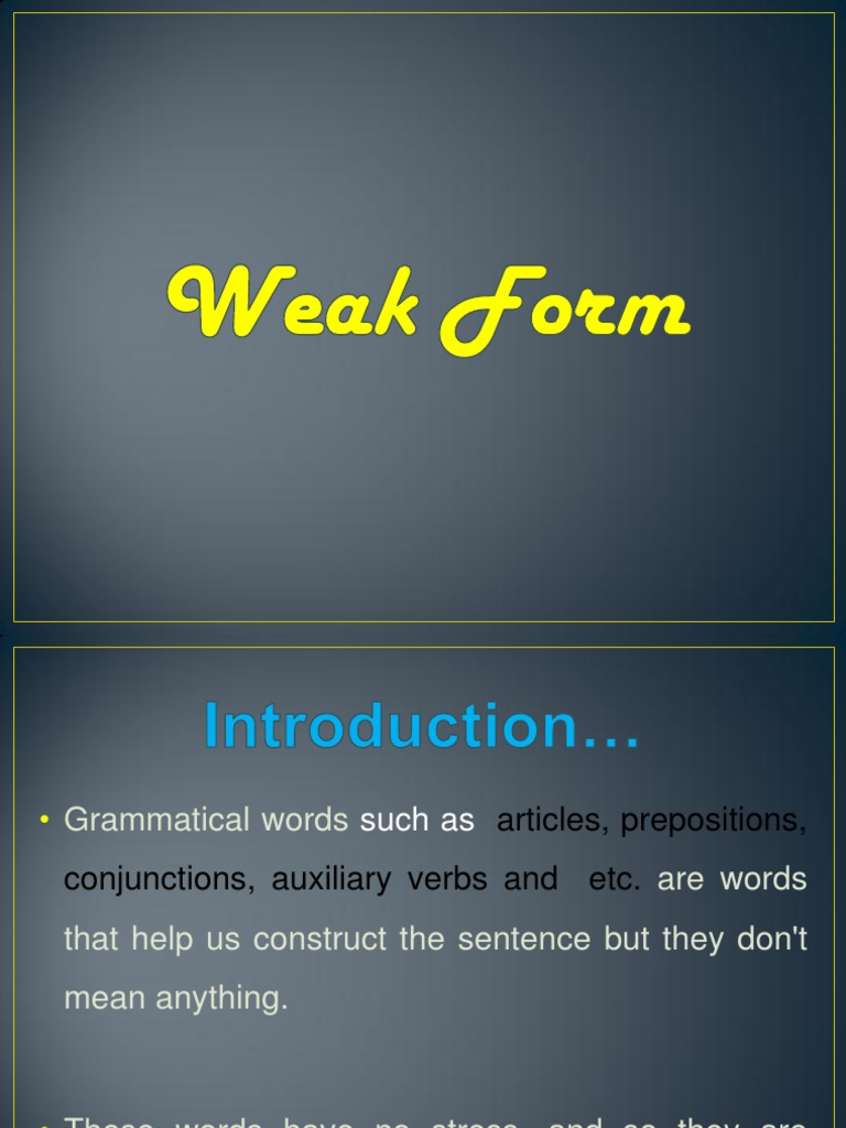Weak Forms | PDF | Phonology | Onomastics