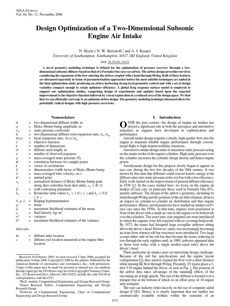 Air Box Design | PDF | Mathematical Optimization | Computational Fluid ...