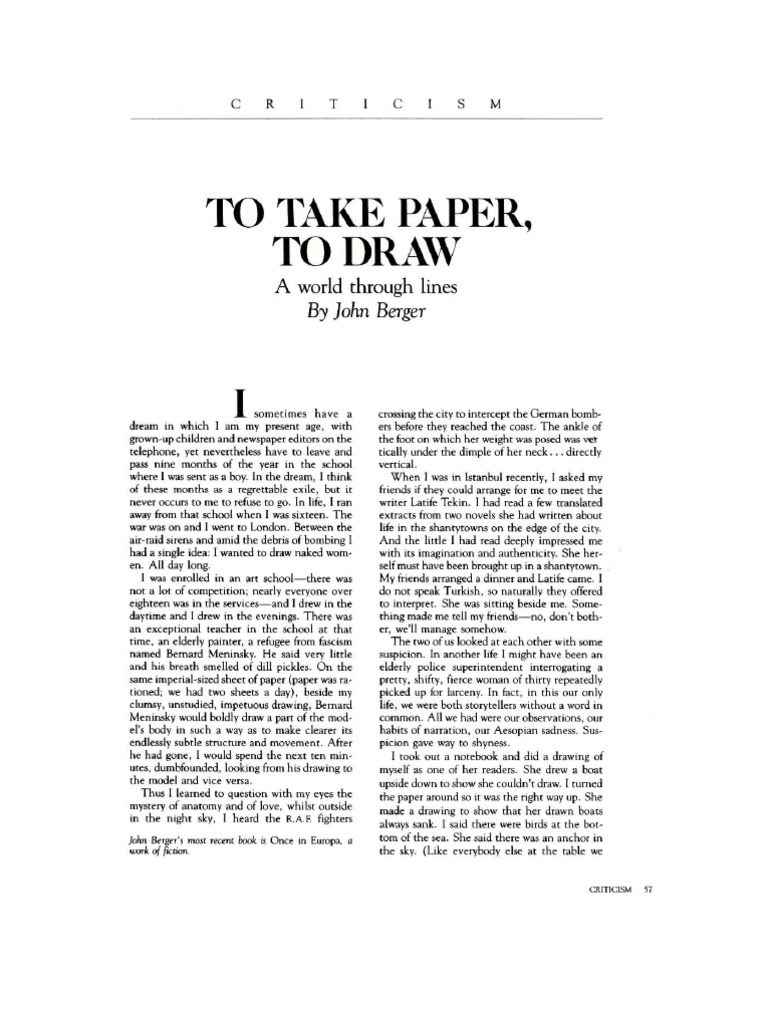 To Take Paper, To Draw: A World Through Lines | PDF | Home & Garden