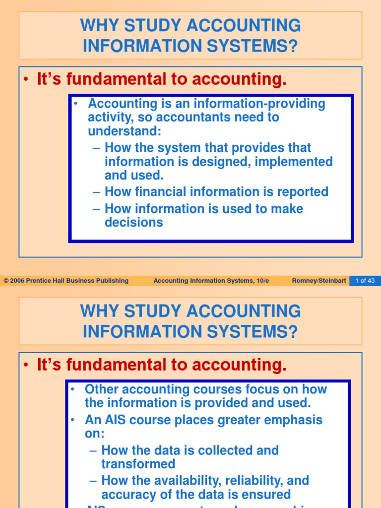 Why Study Accounting Information Systems | Information System | Accounting
