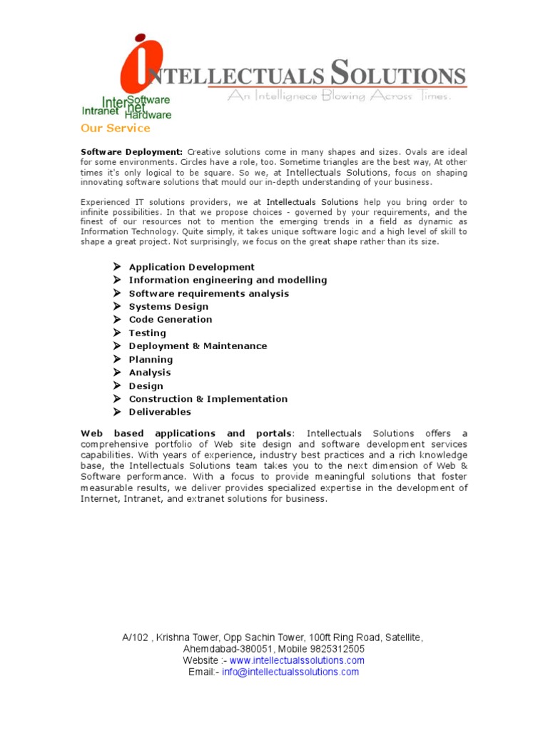 Our Service: Software Deployment | PDF | Software Development | Web Design