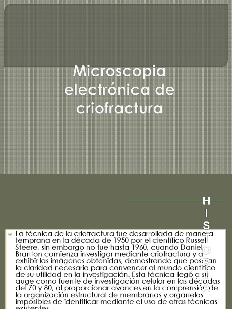 Técnica de Criofractura en Microscopía | PDF | Membrana celular | Carbón