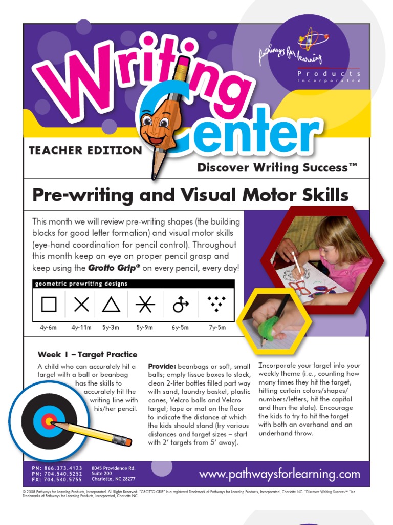 Pre-Writing and Visual Motor Skills Teacher Ed | PDF