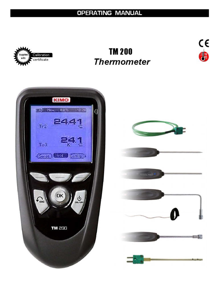 KIMO TM200 Thermometer | PDF | Electrical Connector | Thermocouple