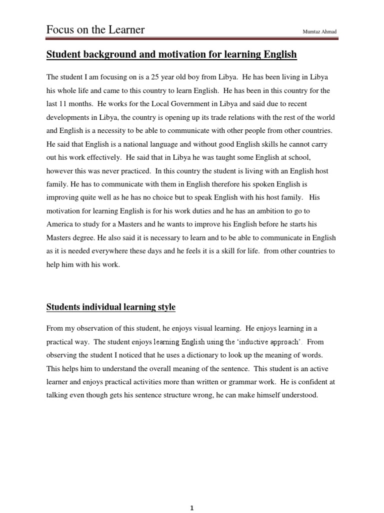 Focus On The Learner | PDF | English Language | Verb