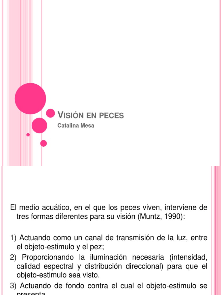 Visión y Adaptaciones en Peces | PDF | Percepción visual | Ojo