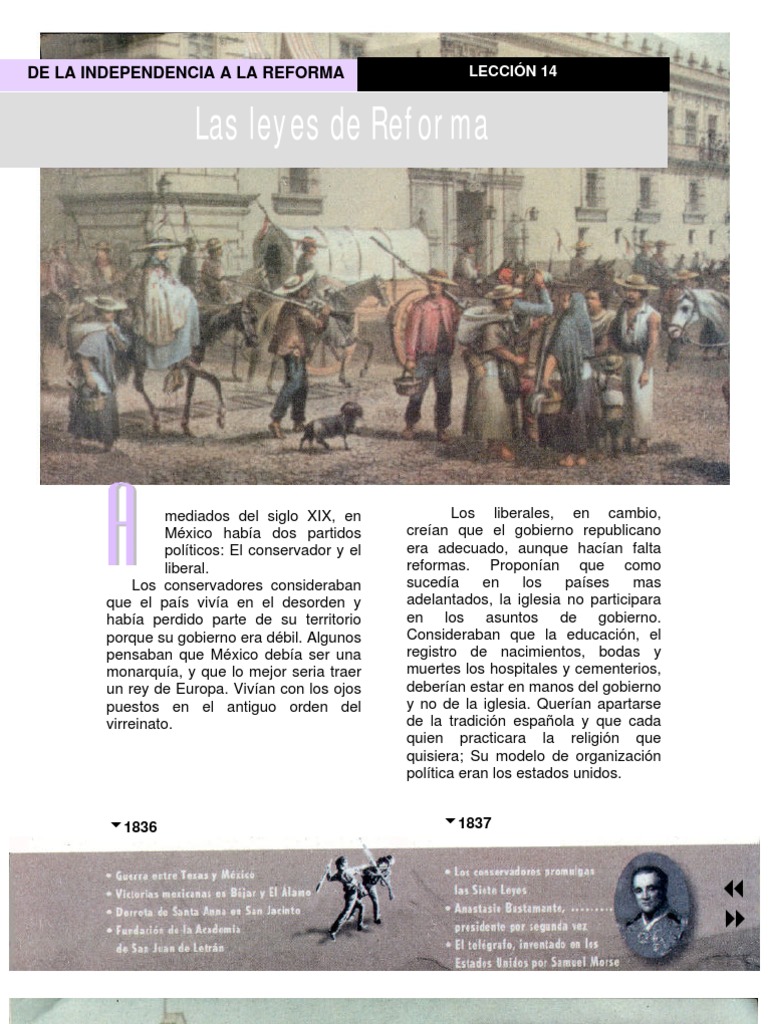 Las leyes fundamentales de la Reforma liberal en México | PDF