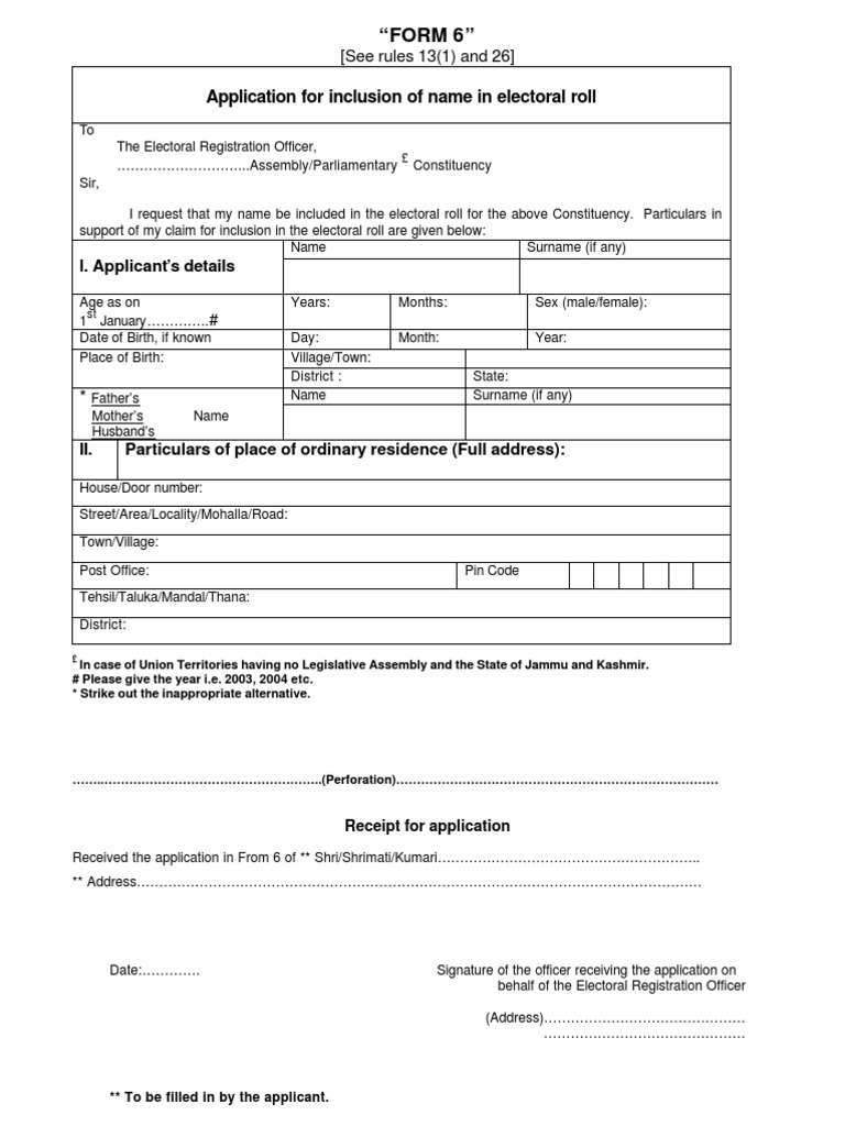 Form 6 | PDF | Identity Document | Government And Personhood