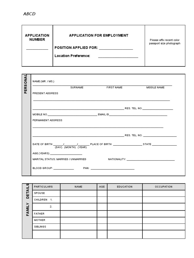 Candidate Application Form - KPMG | Employment | Business