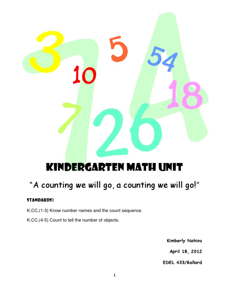 MATH UNIT For Kindergarten | PDF | Educational Assessment | Dice