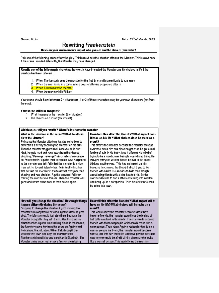 Rewritten Frankenstein Script | PDF | Screenplay | Frankenstein