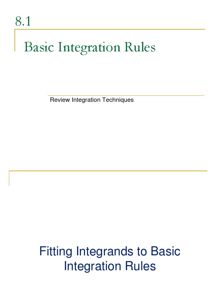 Integration Rules | PDF