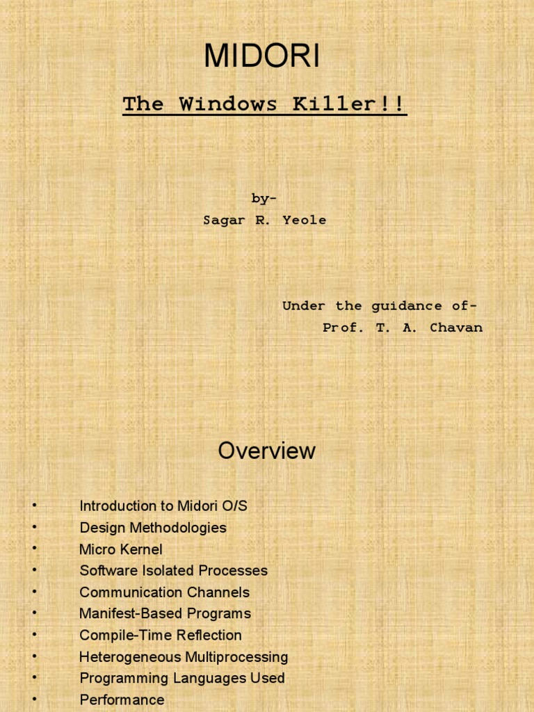 Midori Presentation | PDF | Kernel (Operating System) | Application ...