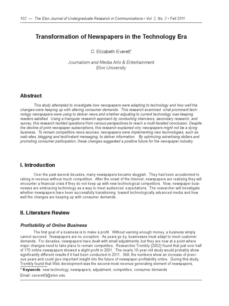Tech Era: Newspapers' Digital Shift | PDF | Newspapers | News