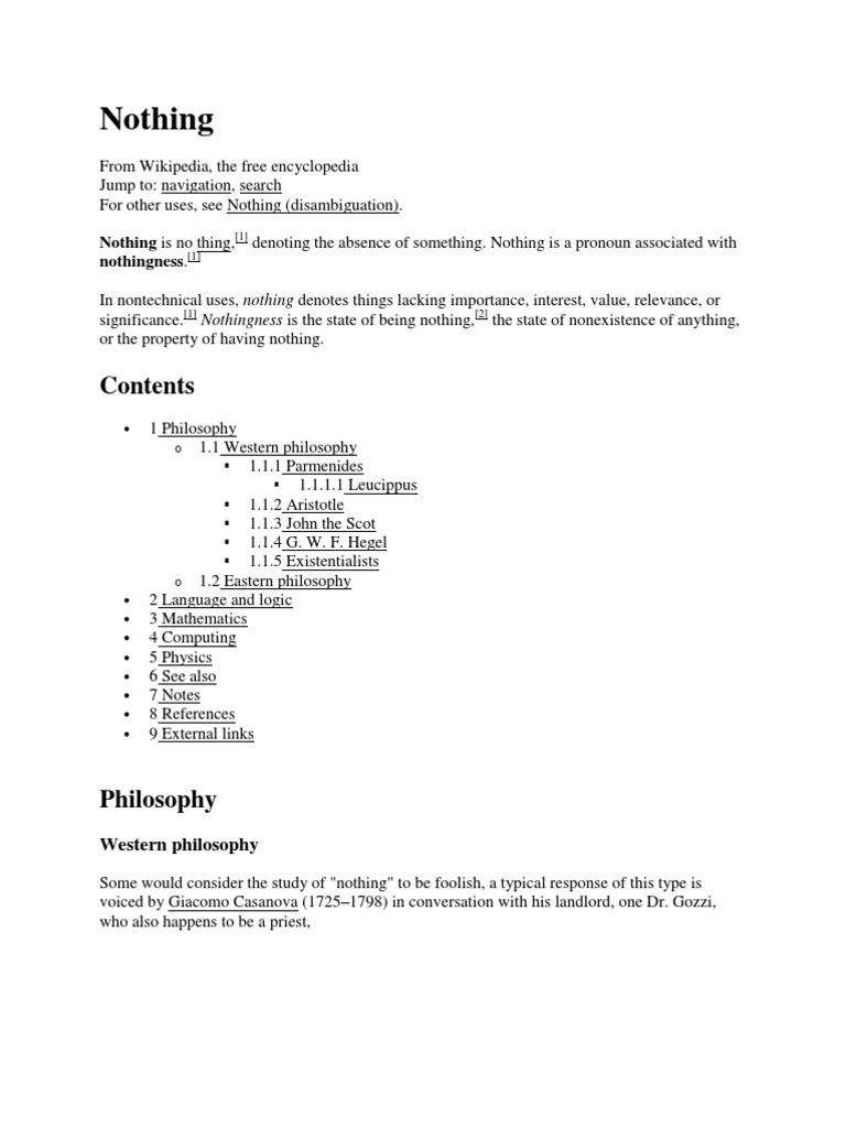 Nothing: Nothing Is No Thing, Nothingness | PDF | Nothing | Western ...