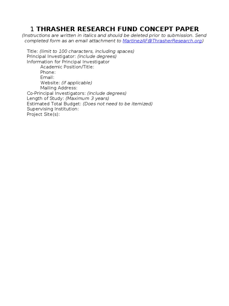 Template-TRF Concept Paper | PDF | Hypothesis | Science