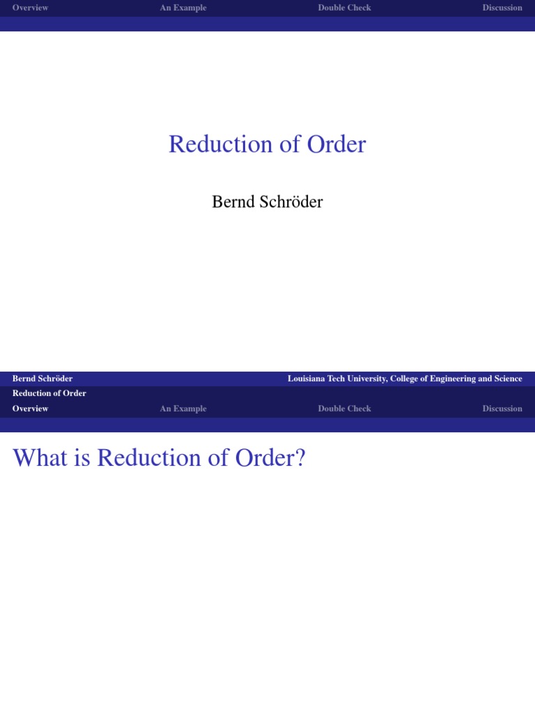 Reduction of Order | Equations | Differential Equations