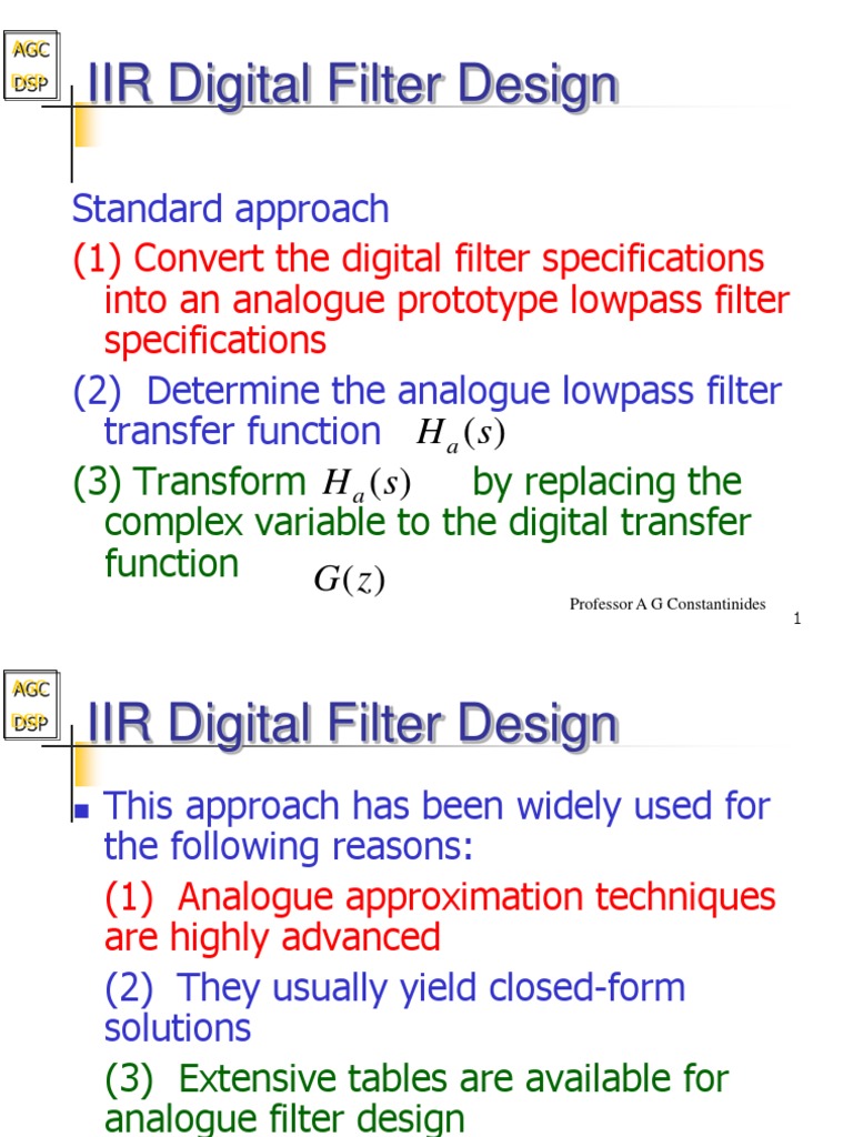 IIR Digital Filter Design Overview | PDF | Digital Signal Processing ...