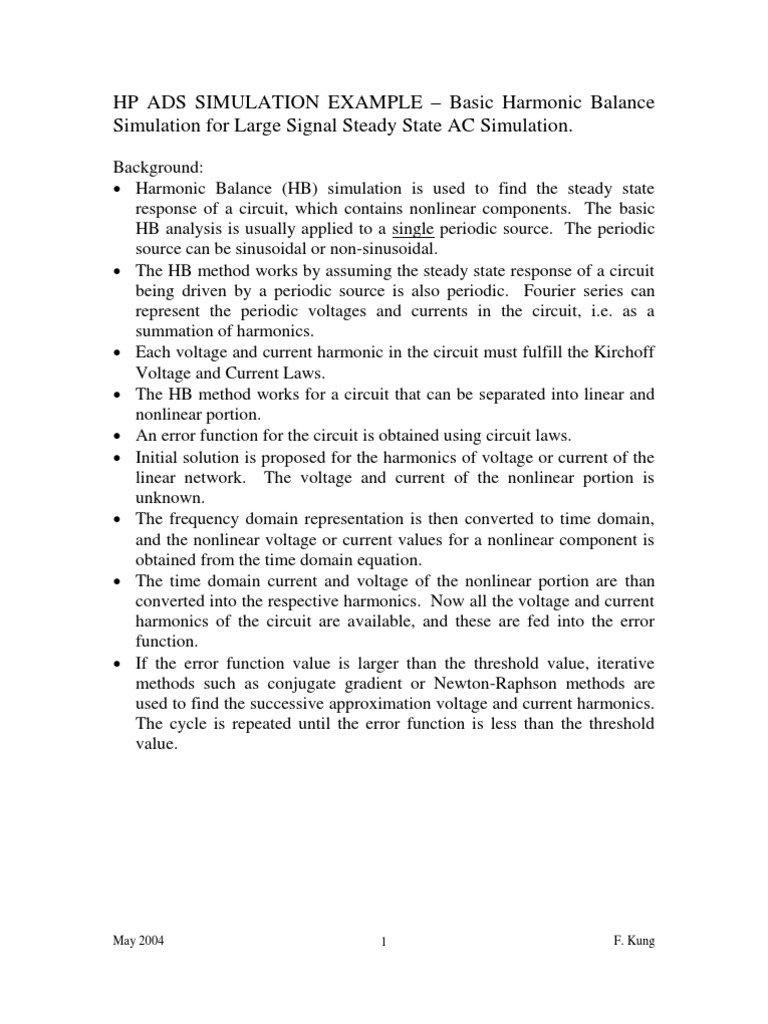 Harmonic Balance Simulation Guide | PDF | Science & Mathematics ...