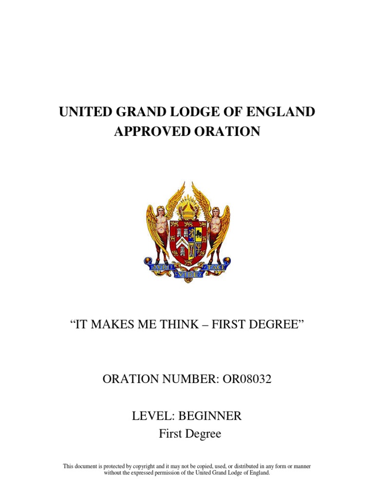UGLE - Beginner - It Makes Me Think First Degree | PDF | Freemasonry ...