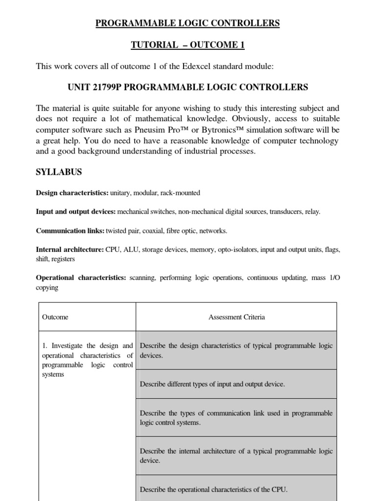 PLC Study Meterial | Download Free PDF | Programmable Logic Controller | Switch